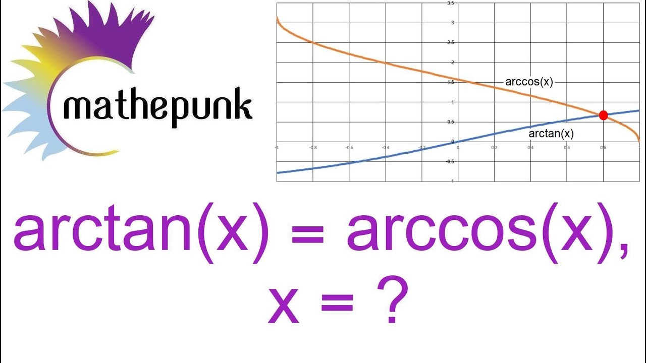 arctan(x) = arccos(x), x = ? - YouTube