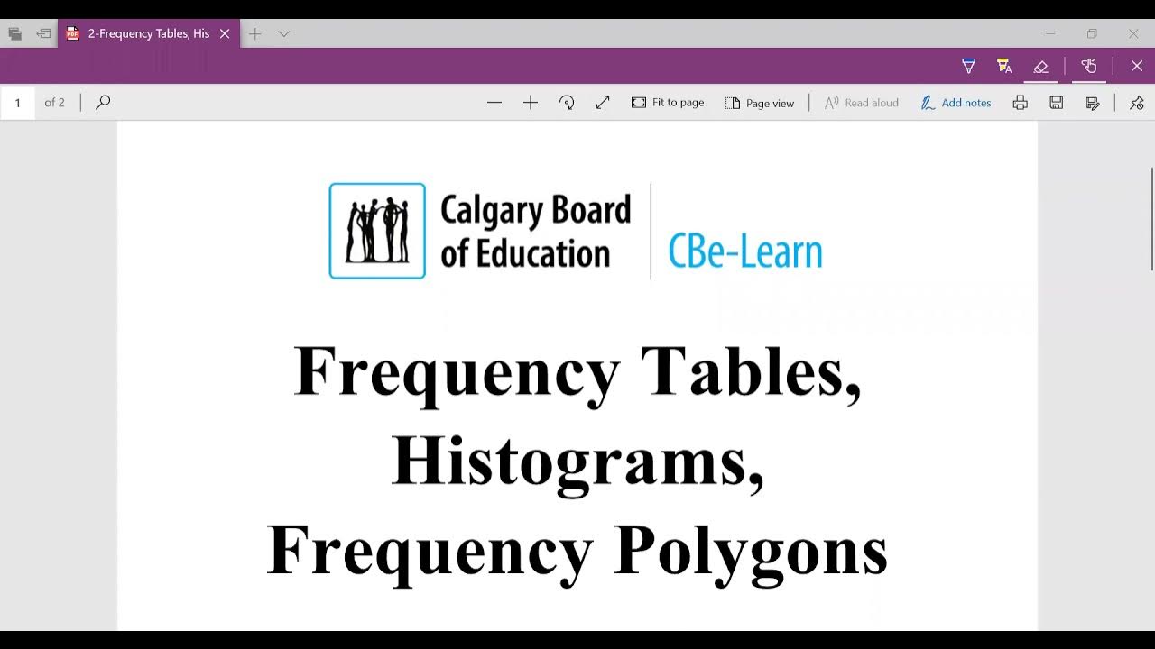 2-Frequency Tables, Histograms, Frequency Polygons - YouTube