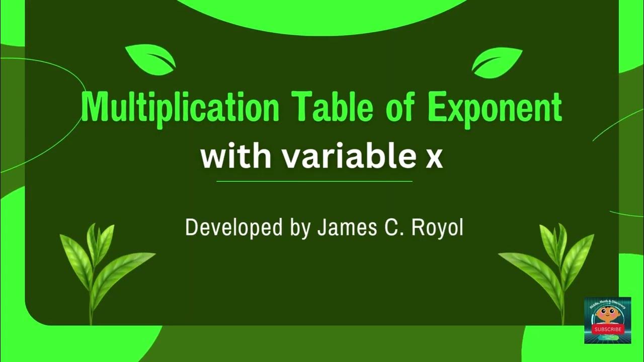 Multiplication Table of Exponent with variable x - YouTube