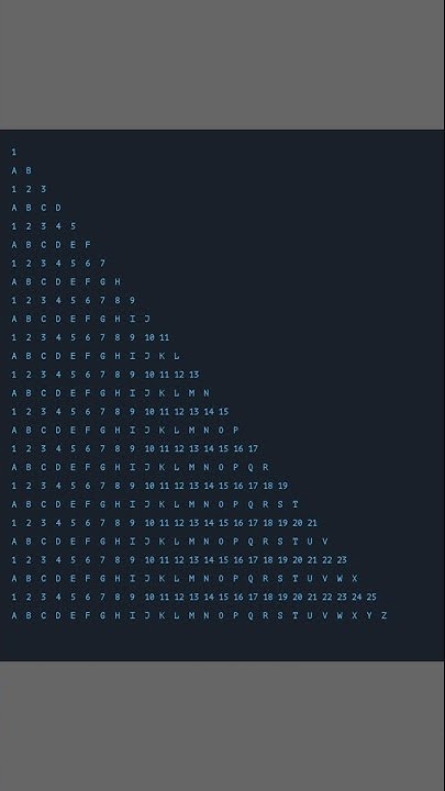 #Shorts 🔥🔥 #Java_Code 💻💻 Java Program Print Alphabet A to Z count with Numbers 📒📒 - YouTube