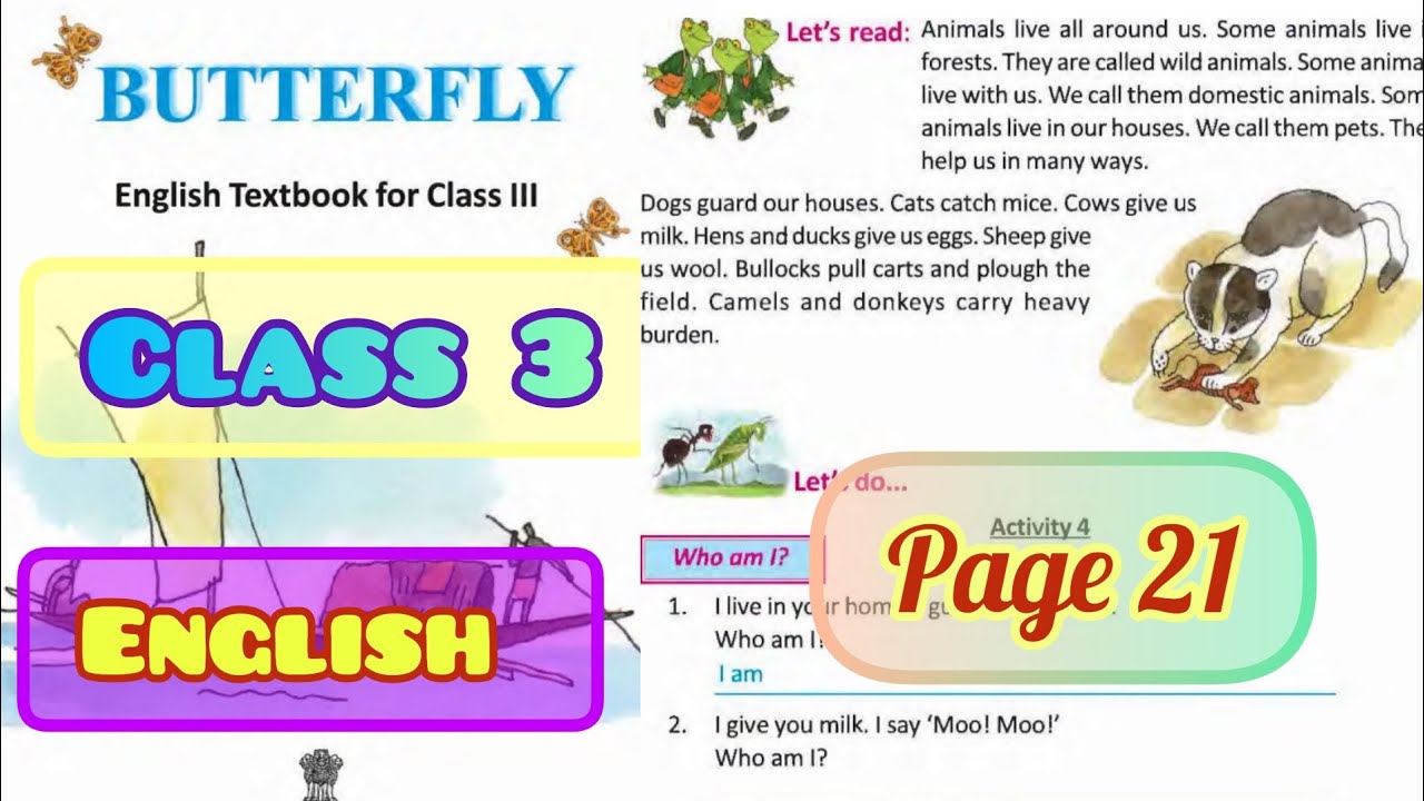 Lesson 1 Unit 1 || Activity 4 || Butterfly Class 3 English Page 21 ...