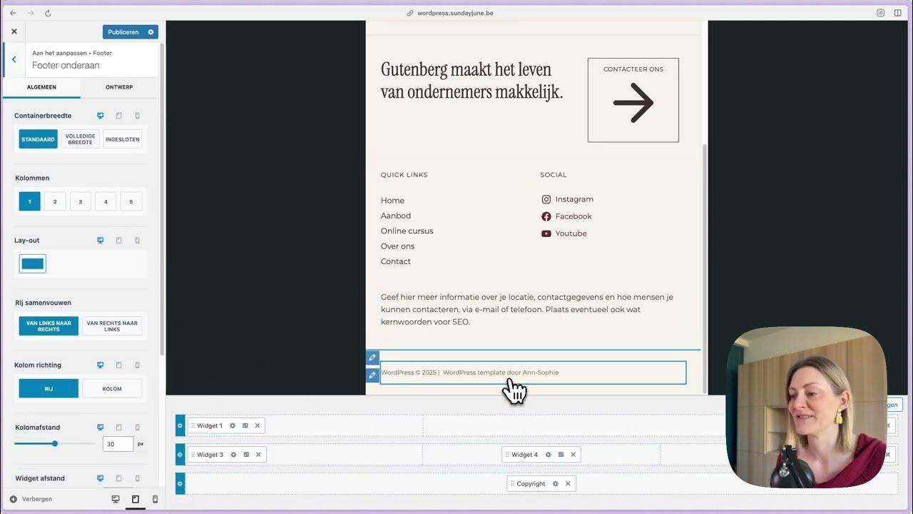 WordPress FOOTER: benut het volle POTENTIEEL via de Customizer - YouTube