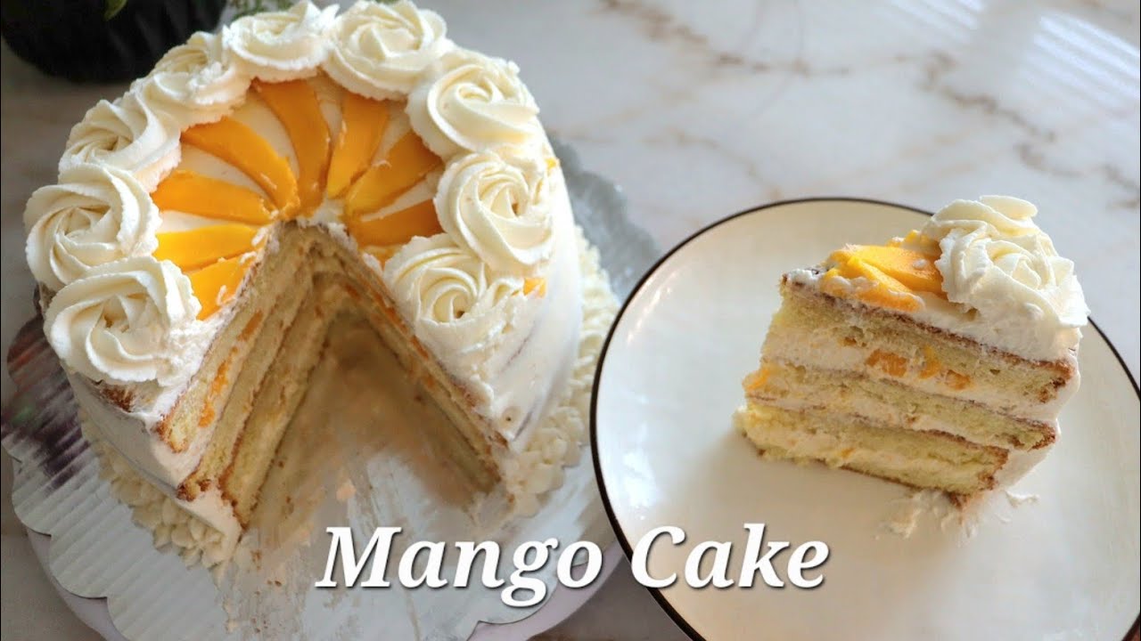 Mango Chiffon Cake | Cream Cheese Whipped Cream Frosting and Fresh ...