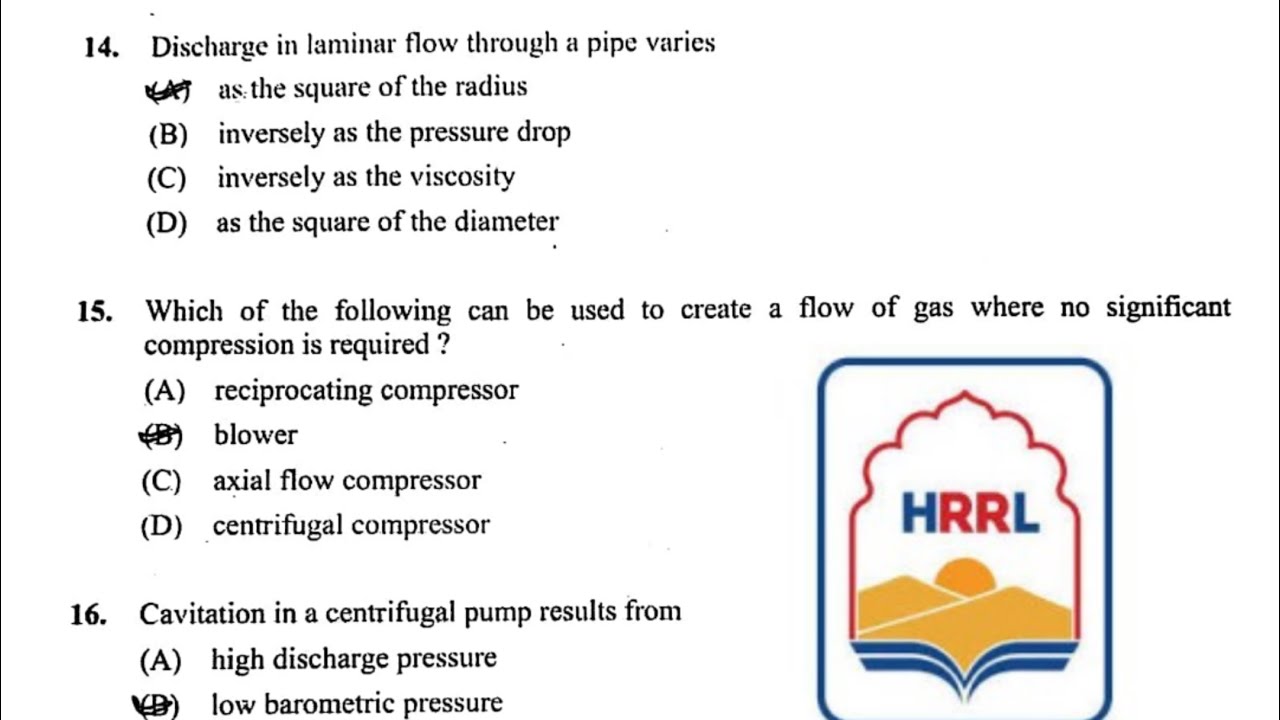 HRRL Refinery Practice Paper For Chemical Diploma Also Important For ...