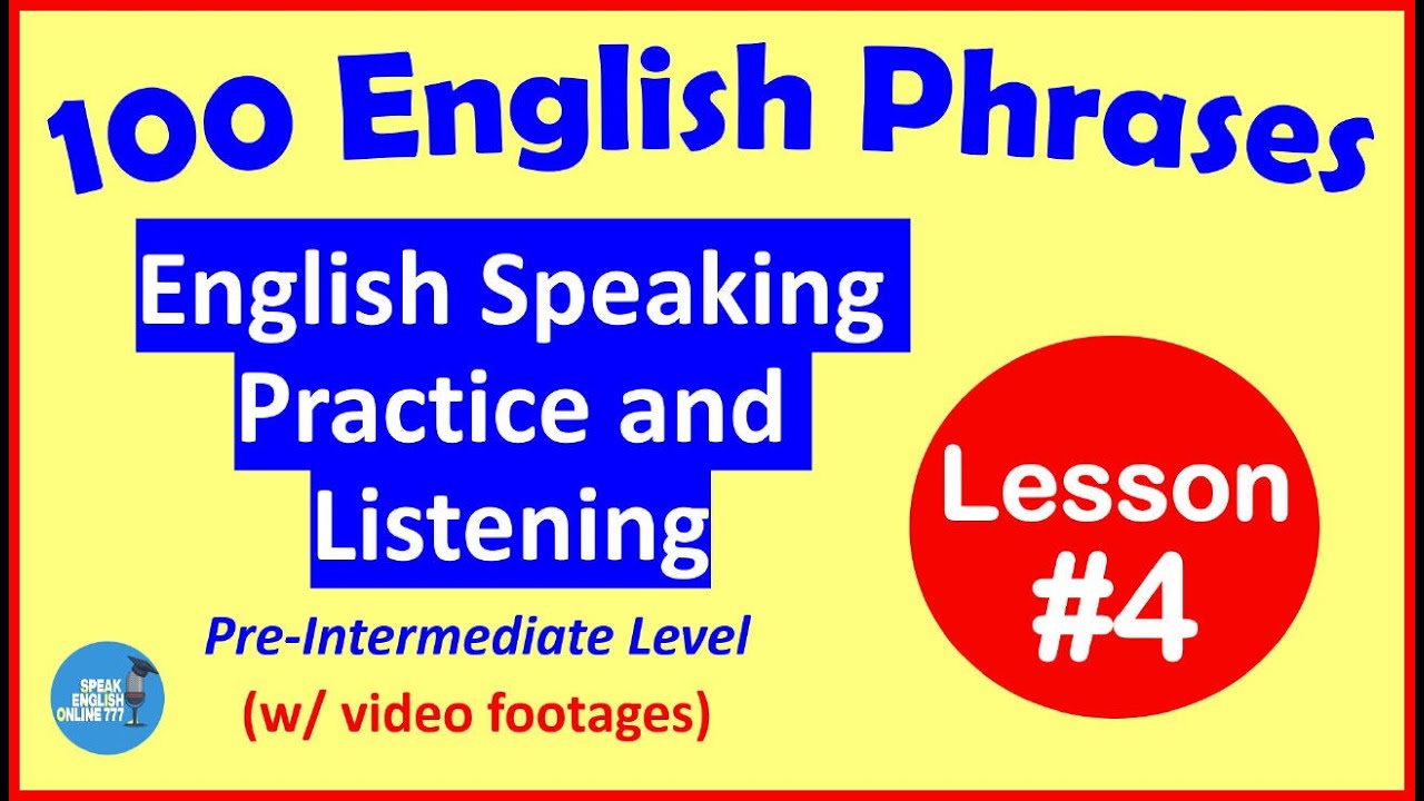 English Speaking Practice Lesson #4 100 English Phrases (Pre ...