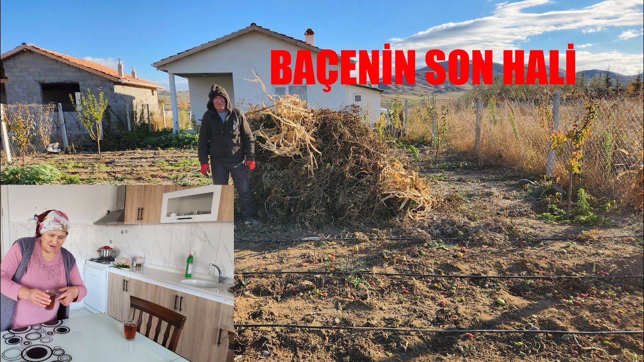 BAHÇEMİZİ SOĞUK KURUTTU BAHÇE TEMİZLİĞİ VE SICAK ÇAY MOLASI - YouTube