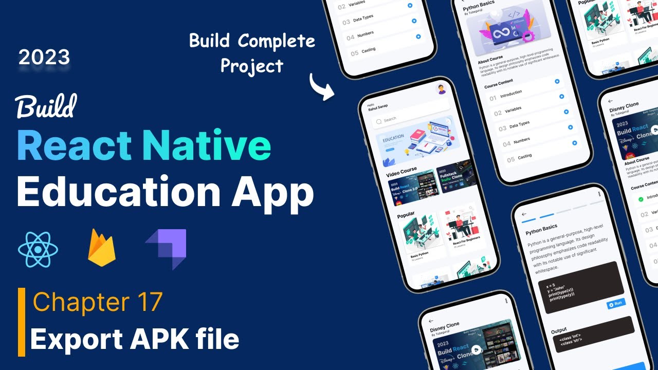 #17 Build a React Native Education App : Export APK File - YouTube