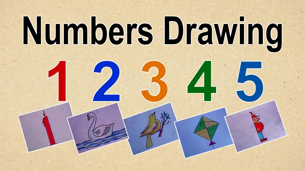 how to draw easy pictures using numbers for kids, part- 1 - YouTube