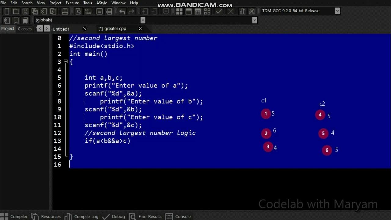 How we can get second largest number in C language - YouTube