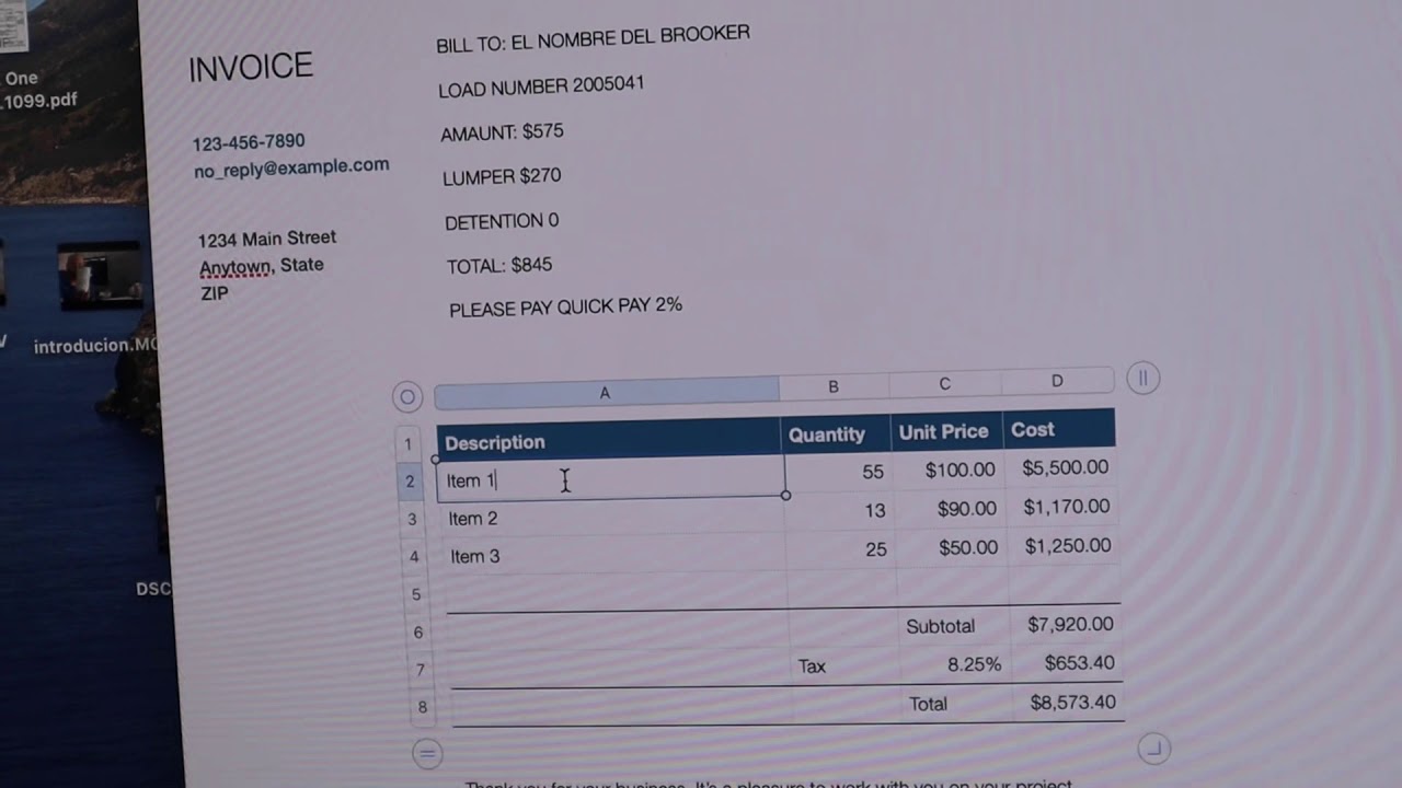 Como hacer un invoice camioneros en Estados Unidos - YouTube