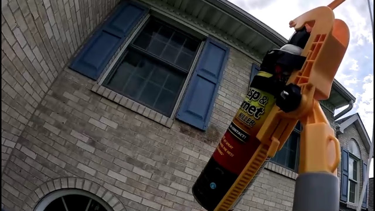 🔫🐝 Spray Can Extension Pole Adapter🐝🔫 for a second story wasp nest in ...