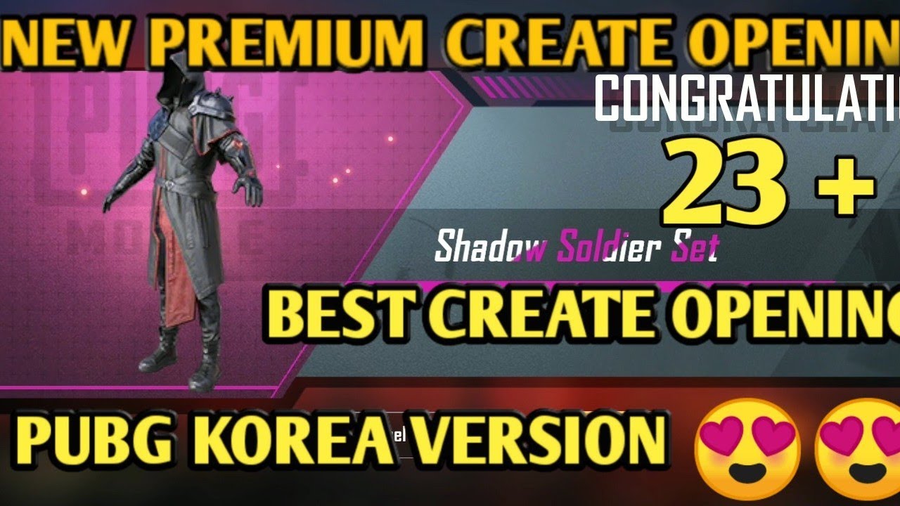 CREATE OPENING PUBG MOBILE KR.| PUBG KR FREE CREATE OPENING |[ I got ...