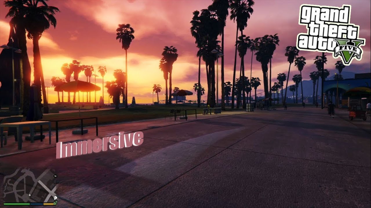 GTA V: 4K Immersive Evening/Late Night Walk Down Del Perro Beach |Start ...