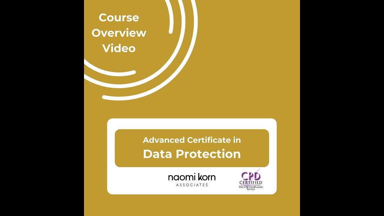 Advanced Certificate in Data Protection - YouTube