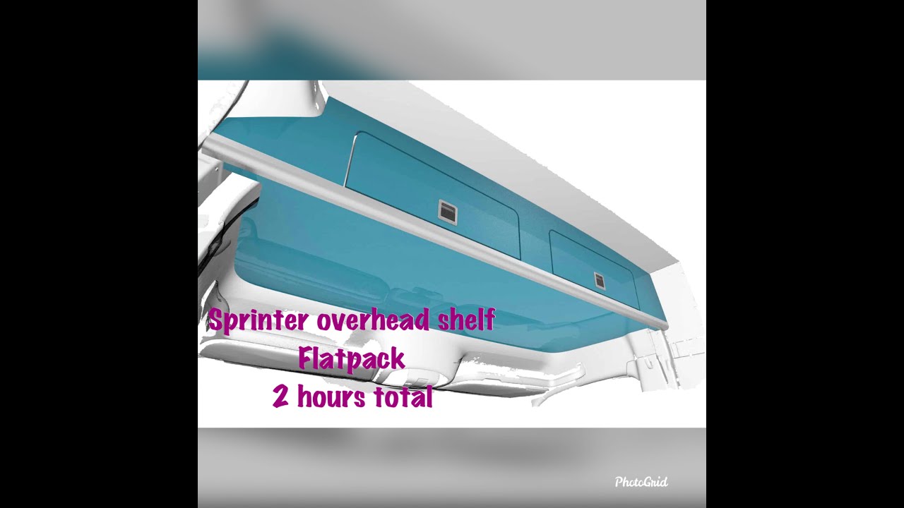 Mercedes Sprinter EVOmotion Overhead Shelf Flatpack - YouTube