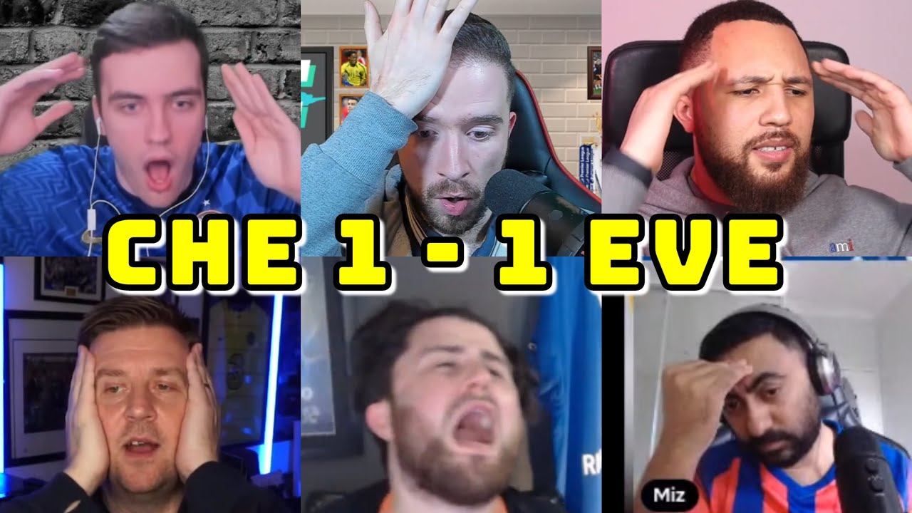 BEST COMPILATION | CHELSEA VS EVERTON 1-1 | LIVE REACTIONS CHE FANS ...