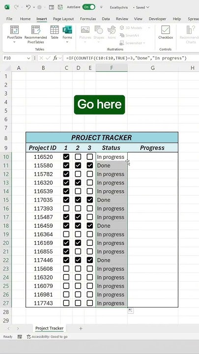 How to create a project tracker in Excel #excel #exceltips #workhacks #accounting #spreadsheets ...