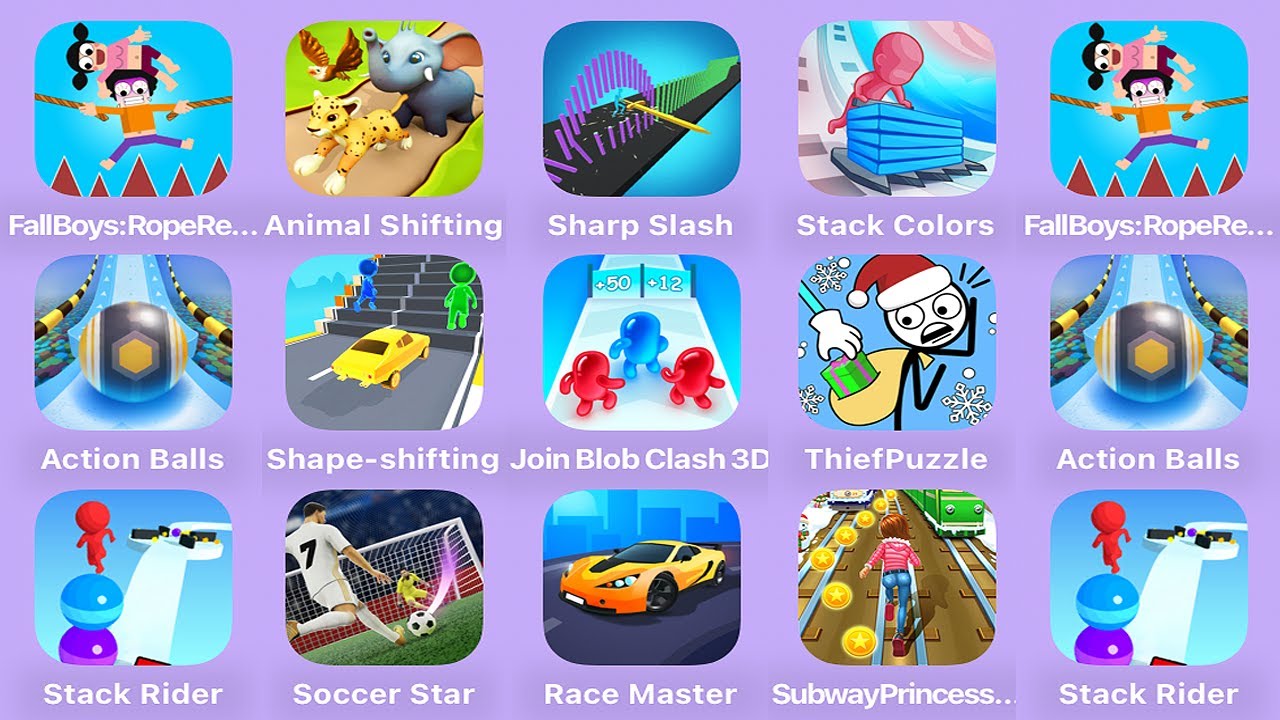 Fall Boys,Animal Shifting,Sharp Slash,Stack Colors,Action Balls,Shape ...