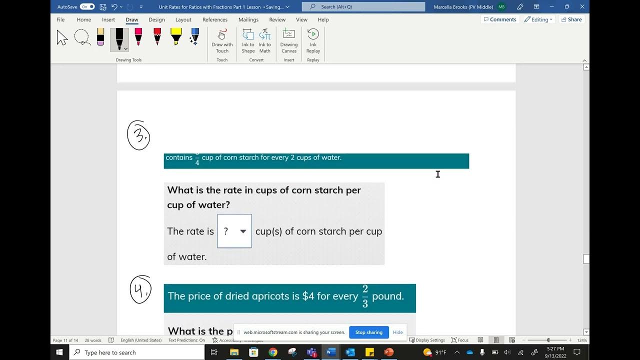 QUIZ Compute Unit Rates Associated with Ratios of Fractions - YouTube