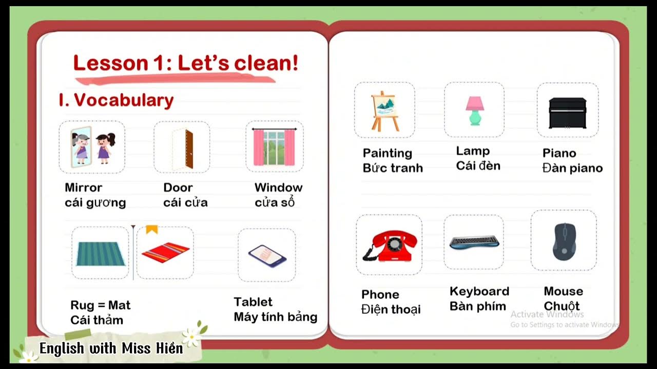Cambridge English Starter level Unit 20 Lesson 1: Let's clean! - YouTube