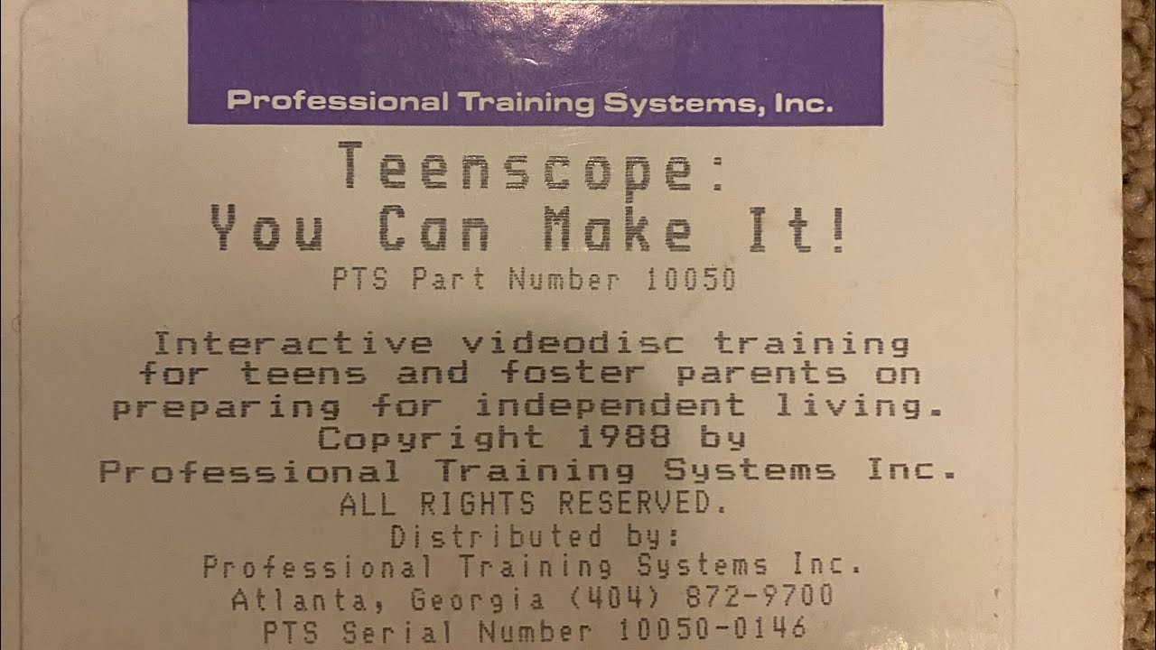 Teenscope: You Can Make It! 1988 Professional Training Systems ...