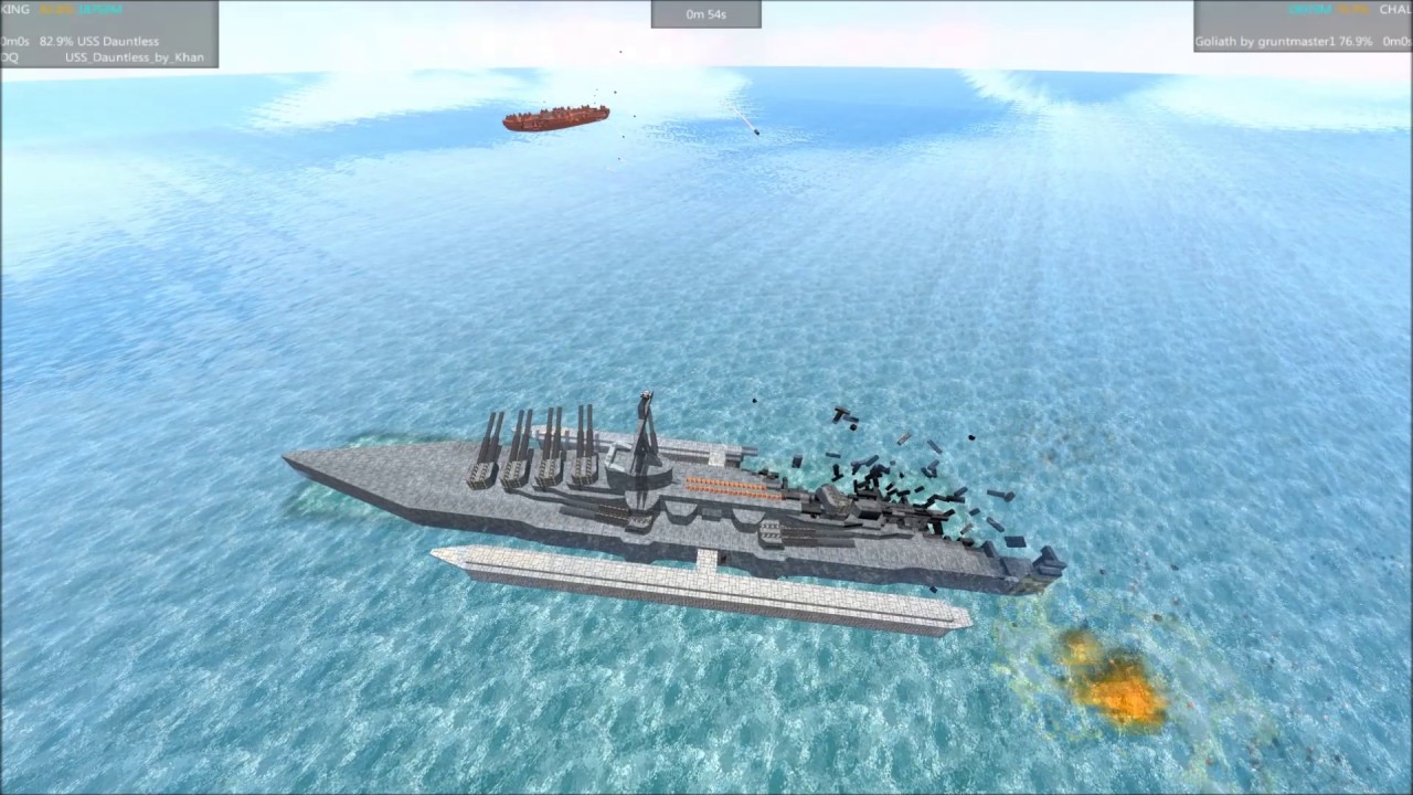 From The Depths Tournament Battleship Brawl S3E82 Goliath vs USS ...