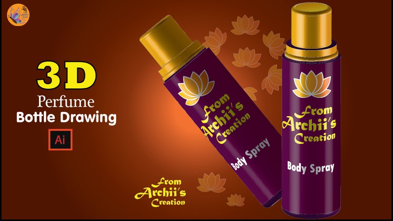 How to draw 3D perfume bottle - YouTube