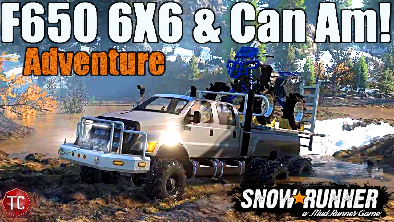 SnowRunner: Ford F650 6X6 Hauls Can Am Renegade Into THE WILDERNESS ...