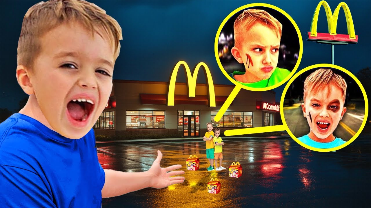 Drone Catches Vlad and Niki at McDonald's Restaurant 3AM! - YouTube