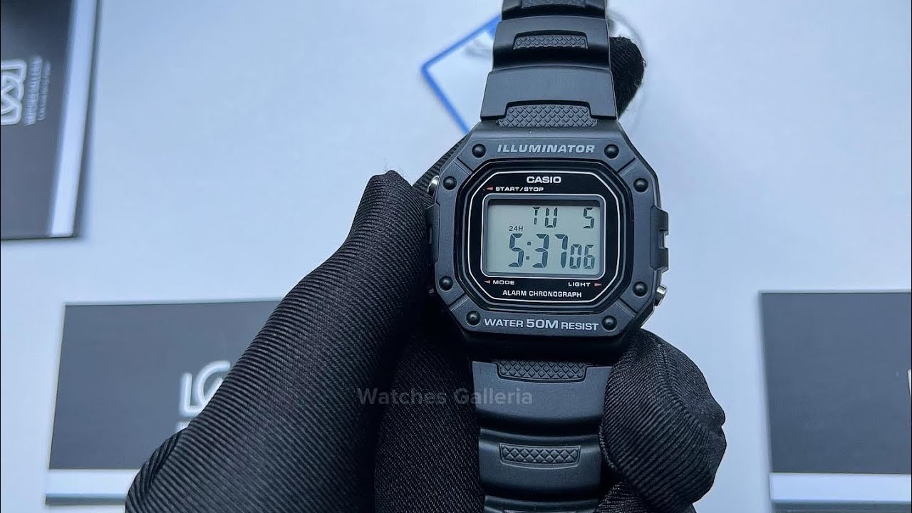 Casio Watch | W218H Black Casio Digital Watch | Black White Display ...
