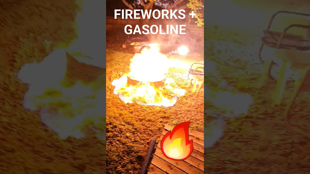 FIREWORKS + GASOLINE = EXPLOSION 😲 - YouTube