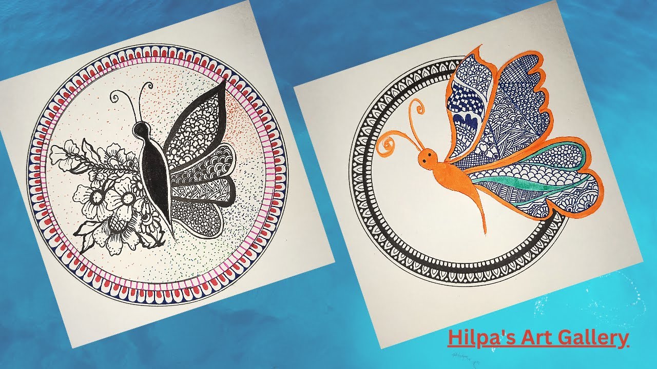 mandala art butterfly with flower | easy mandala art for beginners ...