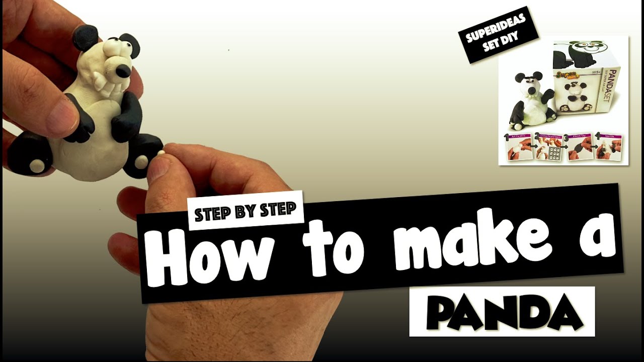 Title: How to make a Panda with DIY SET Superideas Air Clay (step by ...