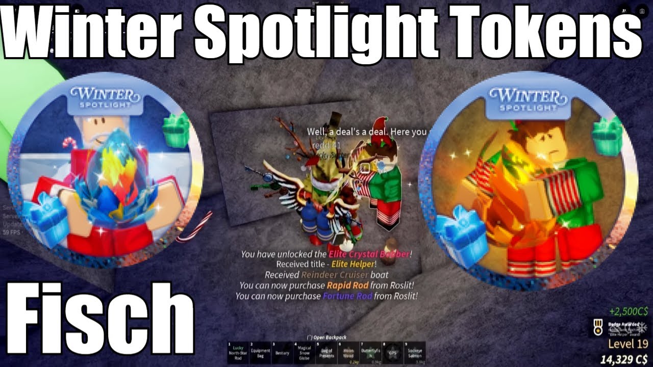 How to get Regular & Elite Tokens in Fisch (Winter Spotlight) Elf ...