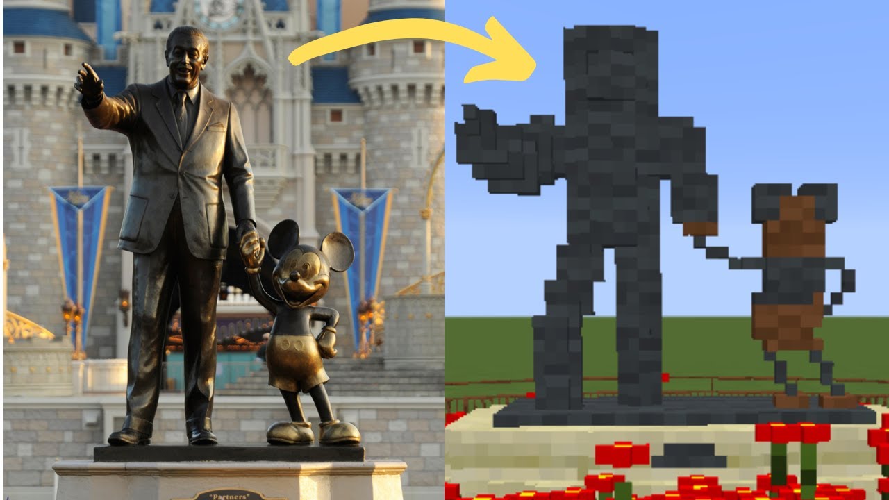 Building The Partner Statue In Minecraft | Building Disney World #1 ...