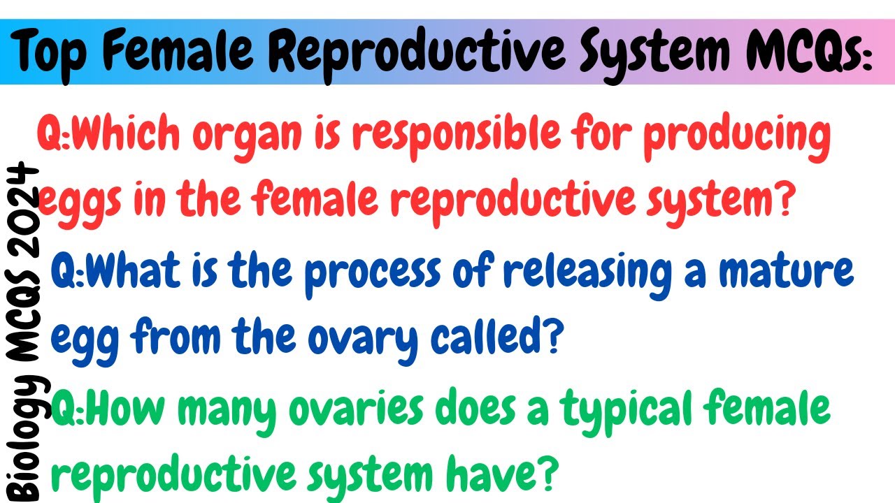 "Top Female Reproductive System MCQs: Ace Your Exam Fast!"#biology # ...