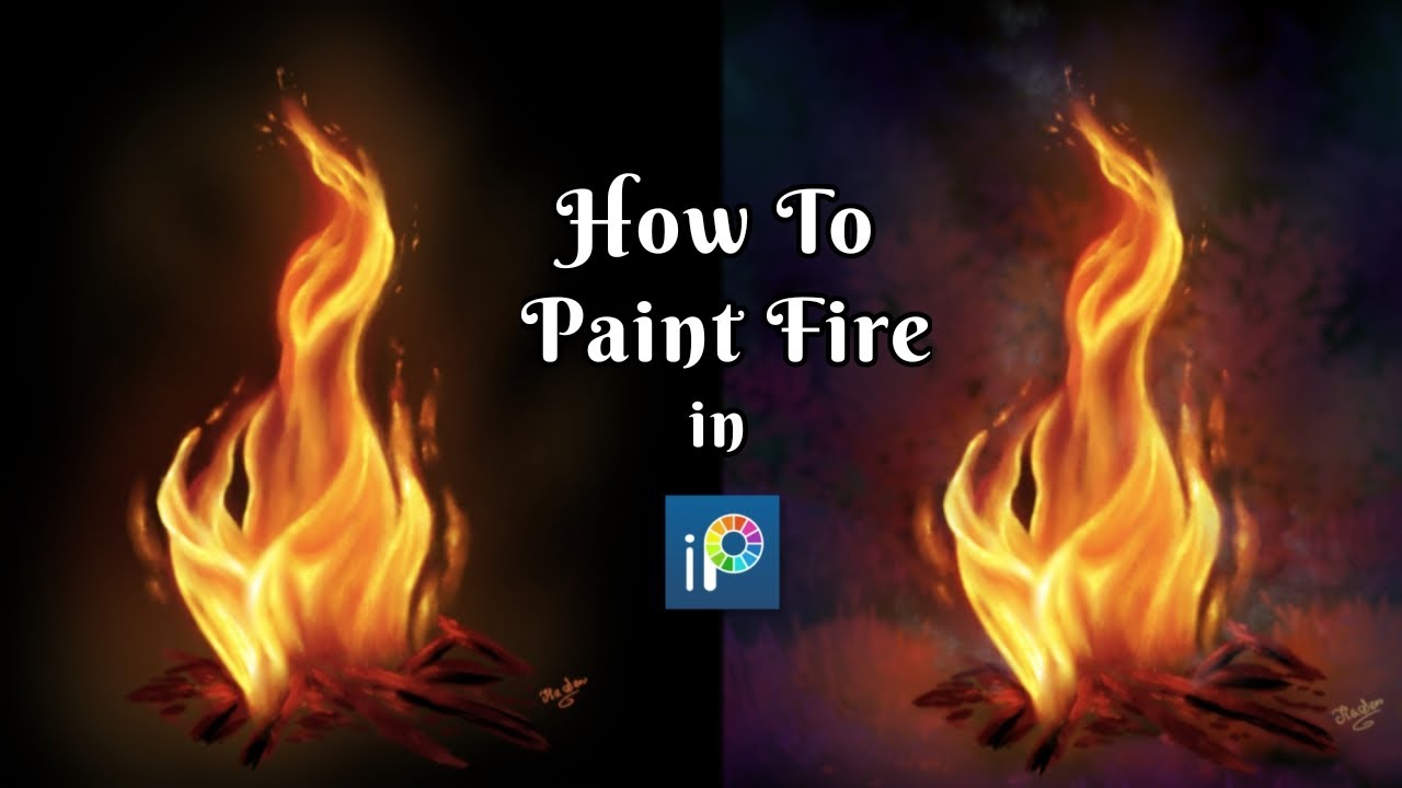 Ibispaint : How To Paint Fire With Basic Background Environment ...