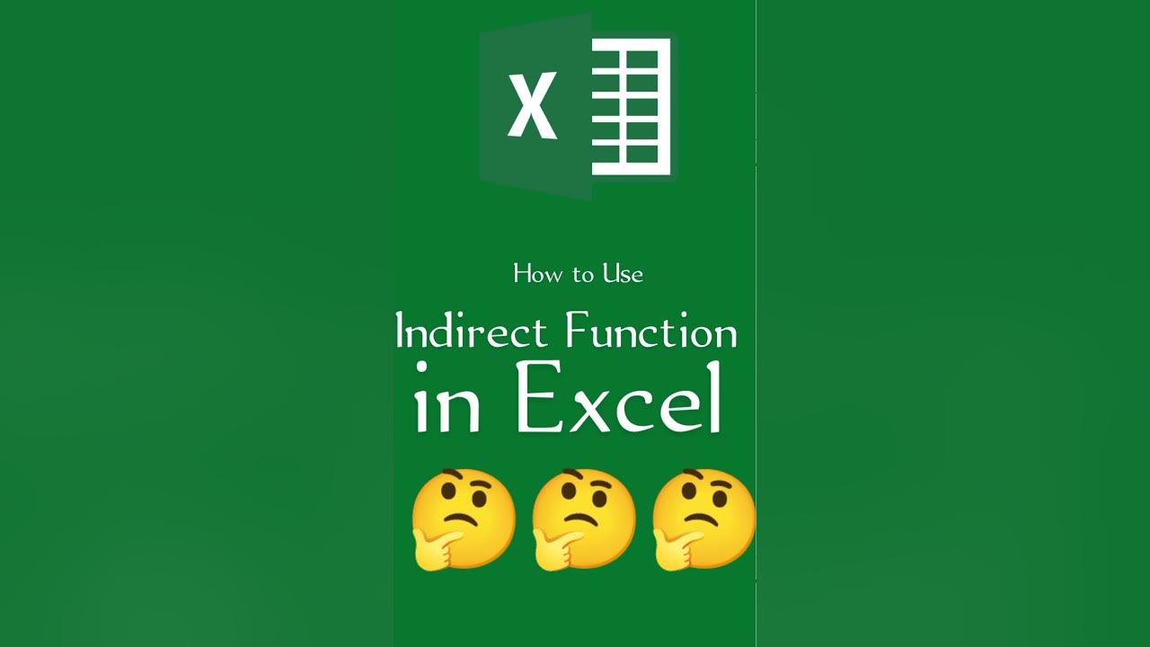 How To Use Indirect Function In Excel Shorts Excel Exceltips Exceltutorial Msexcel