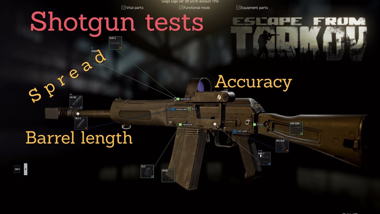 Escape from Tarkov Shotgun's tested - YouTube