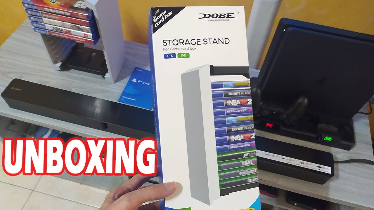 Dobe Storage Stand for Game Card Box PS4, PS5, Xboxone Unboxing - YouTube