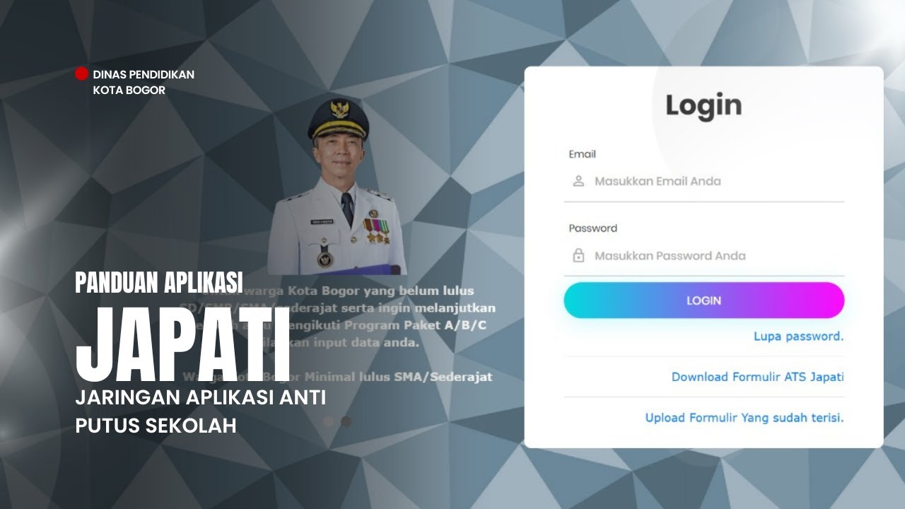 Tutorial Penggunaan JAPATI – Aplikasi Anti Putus Sekolah Kota Bogor - YouTube