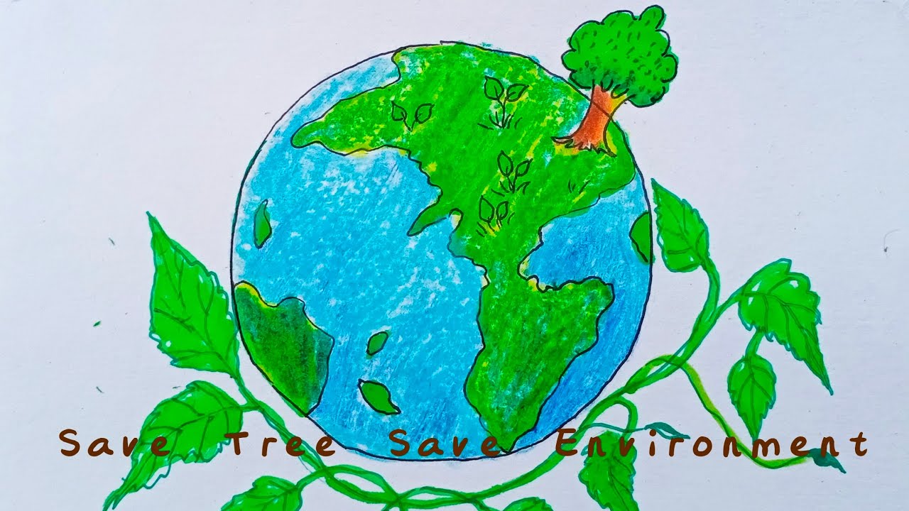 World Environment Day Drawing | Save Nature Drawing | 5th June Drawing ...