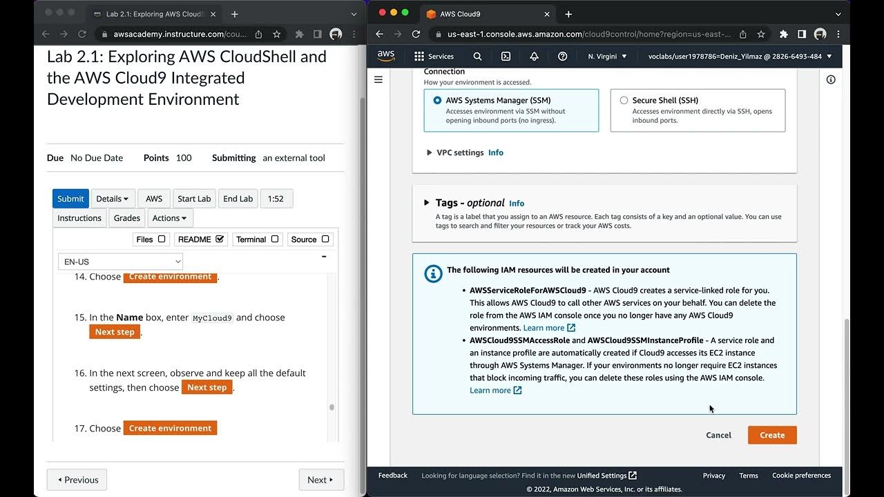 AWS Academy Cloud Developing Lab 2.1: Exploring AWS CloudShell and the AWS Cloud9 IDE - YouTube