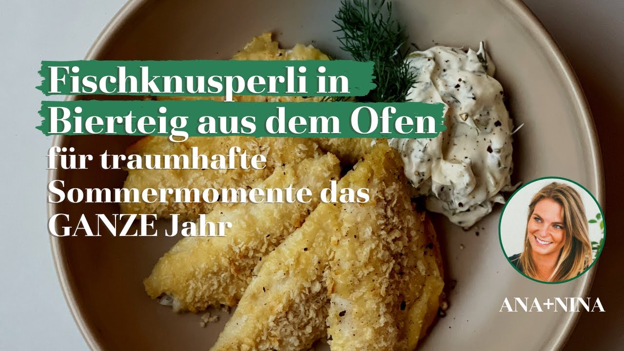 Frische Fischknusperli in Bierteig aus dem Ofen für richtiges Summer ...