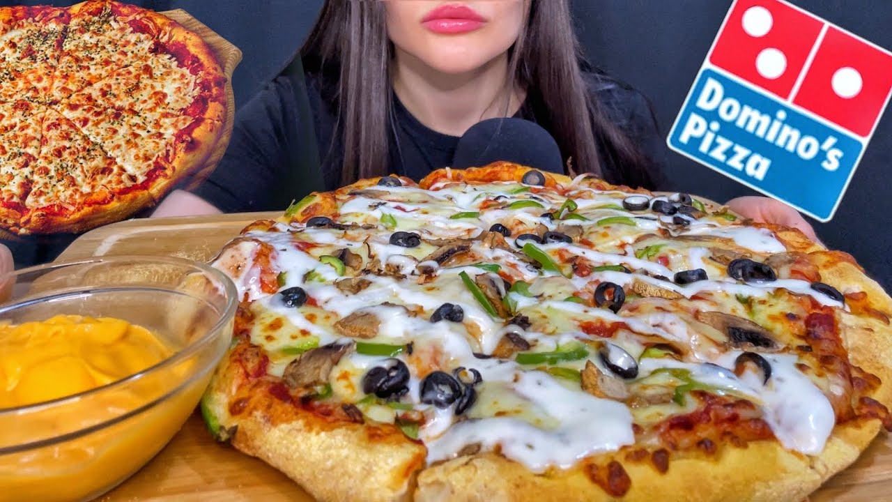 ASMR DOMINO’S CHEESE BURST PIZZA MUKBANG (No Talking) EATING SOUNDS - YouTube