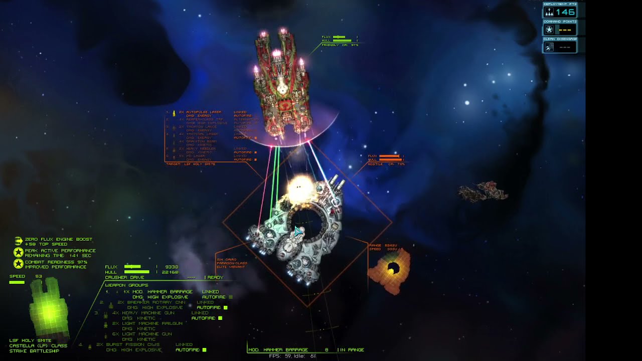 StarSector [tahlan-shipworks mod] Luddic Path Castella battleship ram ...