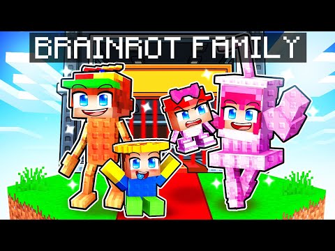Having a Secret Brainrot Family in Minecraft!