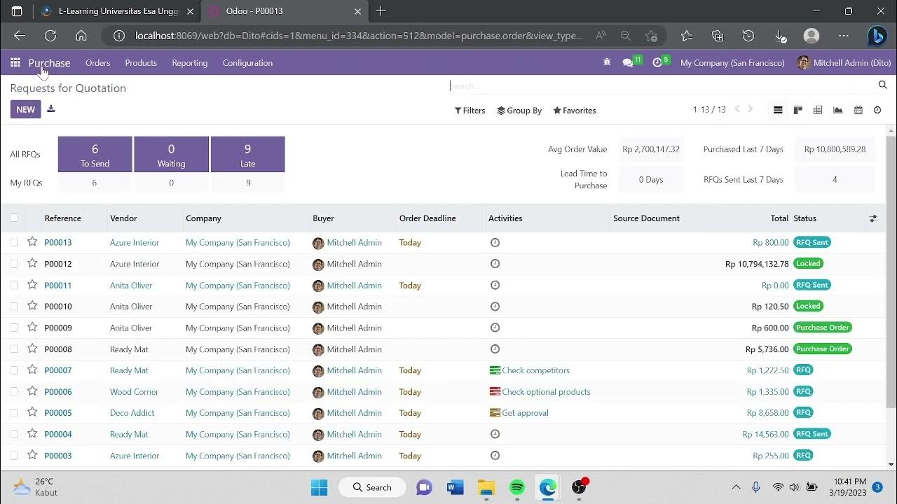 Odoo16 - FITUR PURCHASE"CREATE PURCHASE ORDERS & RFQ, LOCK ORDERS ...