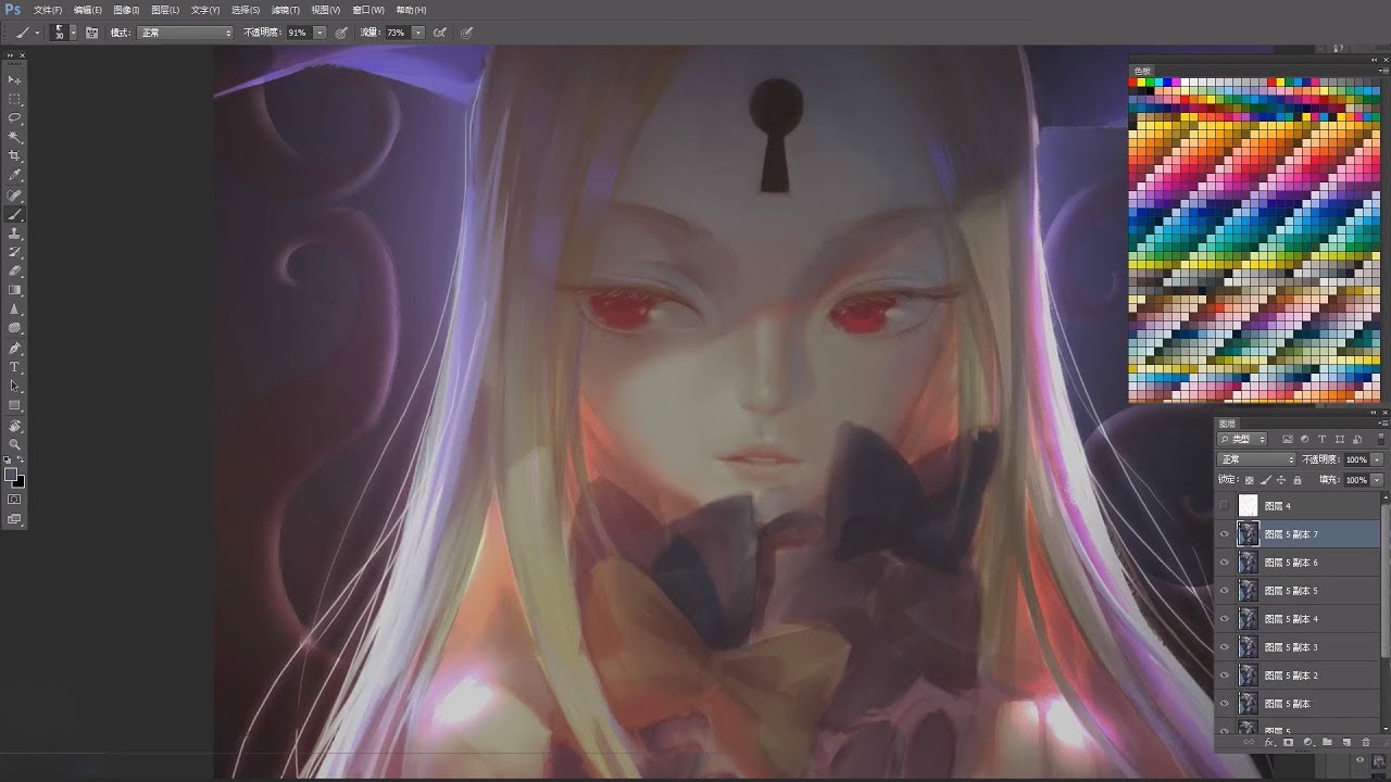 Digital painting : Female Character Design [ Part 01/2 ] - YouTube