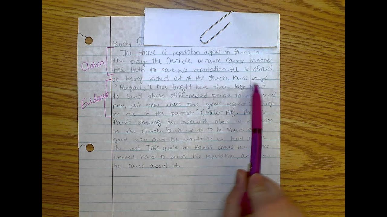 4. Body Paragraph Structure The Crucible Paper - YouTube